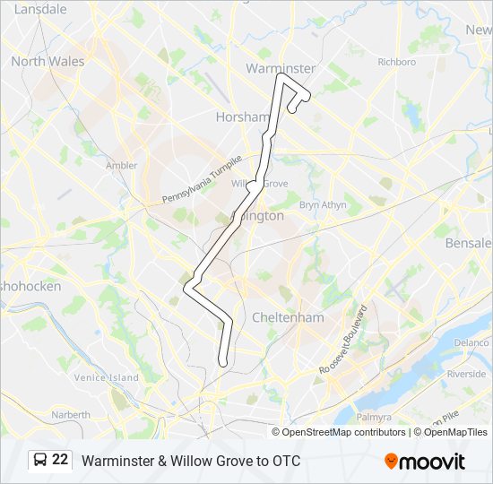 22 Route: Schedules, Stops & Maps - Warminster (Updated)