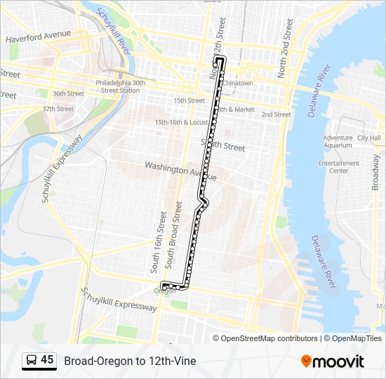 45 Route: Schedules, Stops & Maps - Noble-12th (Updated)