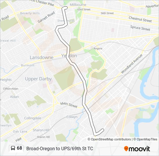 68 Route: Schedules, Stops & Maps - 69th St Transit Center (Updated)