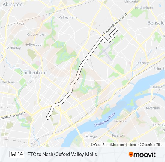 14 Route: Schedules, Stops & Maps - Caroline-Comly (Updated)