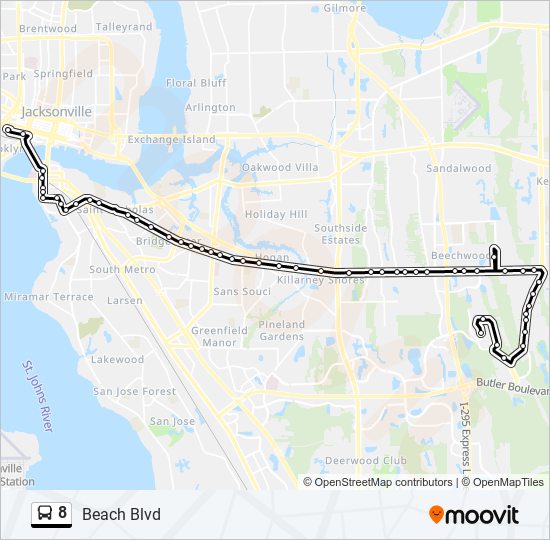8 Route: Schedules, Stops & Maps - TO FSCJ SOUTH & TO DOWNTOWN (Updated)