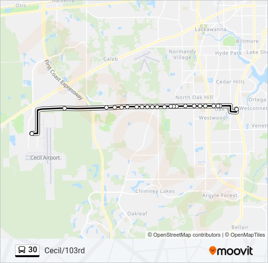 30 Route: Schedules, Stops & Maps - To FSCJ Cecil Field Center Campus ...