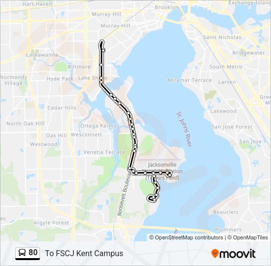 80 Route: Schedules, Stops & Maps - To FSCJ Kent Campus (Updated)