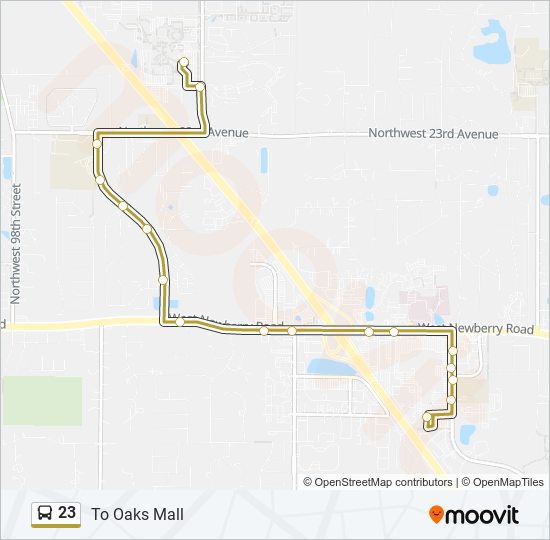 23 Route: Schedules, Stops & Maps - To Oaks Mall (Updated)