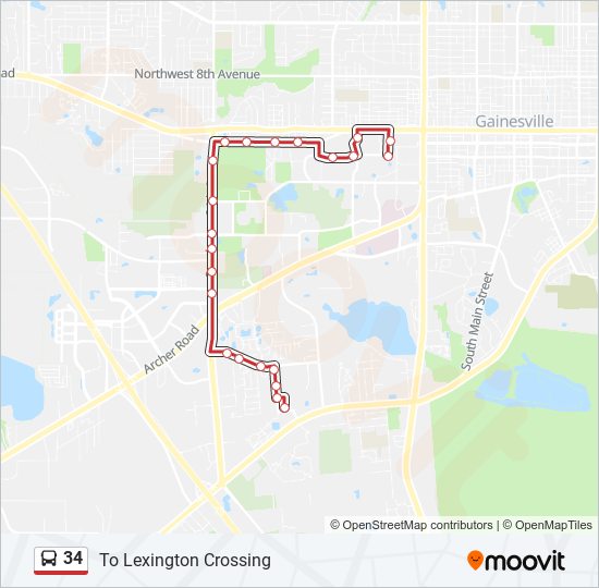 34 Route: Schedules, Stops & Maps - To Lexington Crossing (Updated)