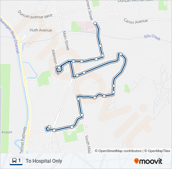 1 Route: Schedules, Stops & Maps - To Hospital Only (Updated)