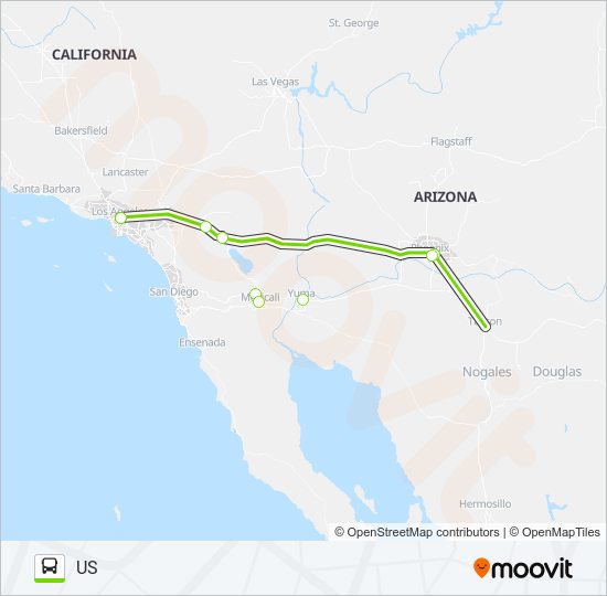 Ruta flixbus 2054: horarios, paradas y mapas - Phoenix Sky Harbor ...
