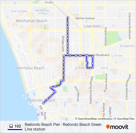 102 Route: Schedules, Stops & Maps - Redondo Beach Greenline Station ...