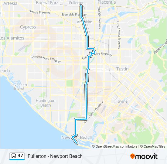 47 Route: Schedules, Stops & Maps - Newport Beach - Balboa and 23rd ...