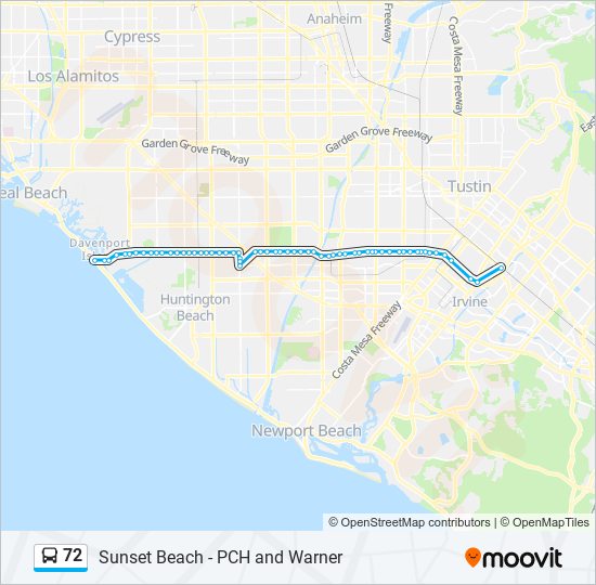 72 Route: Schedules, Stops & Maps - Sunset Beach - PCH and Warner (Updated)