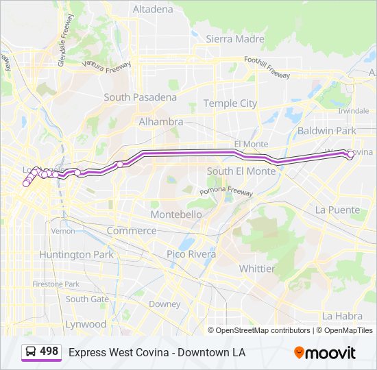 498 Route: Schedules, Stops & Maps - East: West Covina (Updated)