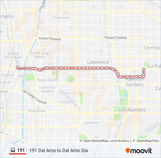 191 Route: Schedules, Stops & Maps - 191 Del Amo to Del Amo Sta (Updated)