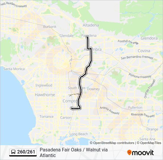 260261 Route: Schedules, Stops & Maps - Pasadena Fair Oaks / Walnut via ...