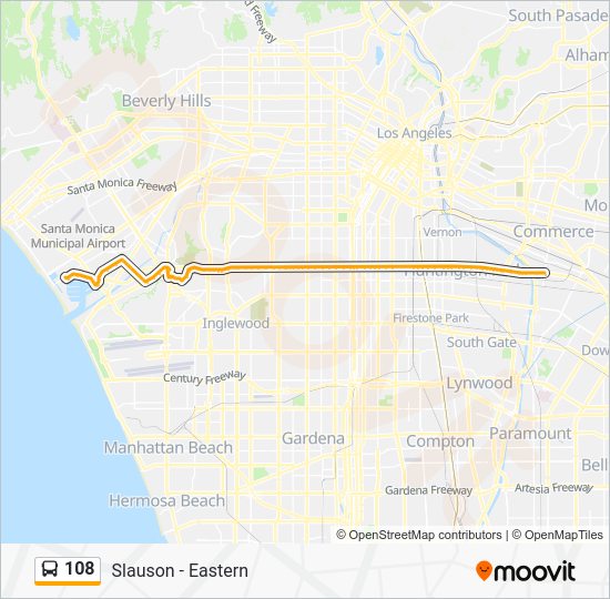 108 Route: Schedules, Stops & Maps - Slauson - Eastern (Updated)