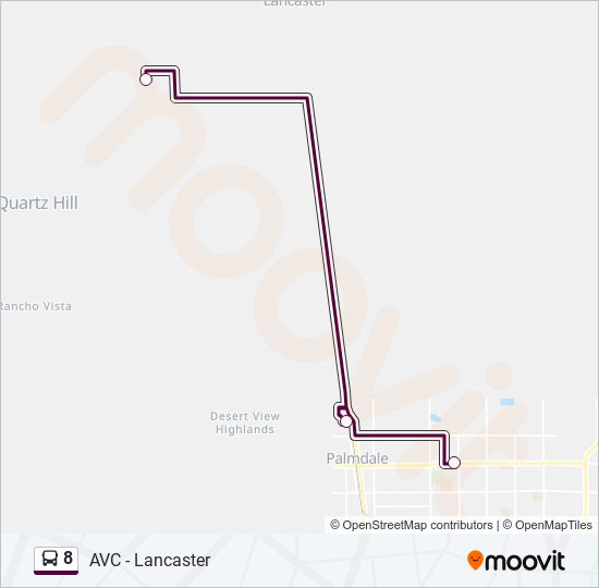 8 Route: Schedules, Stops & Maps - AVC - Lancaster (Updated)