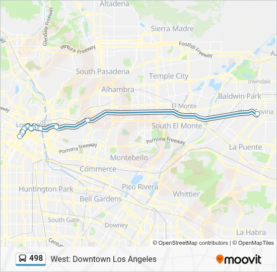 498 Route: Schedules, Stops & Maps - West: Downtown Los Angeles (Updated)