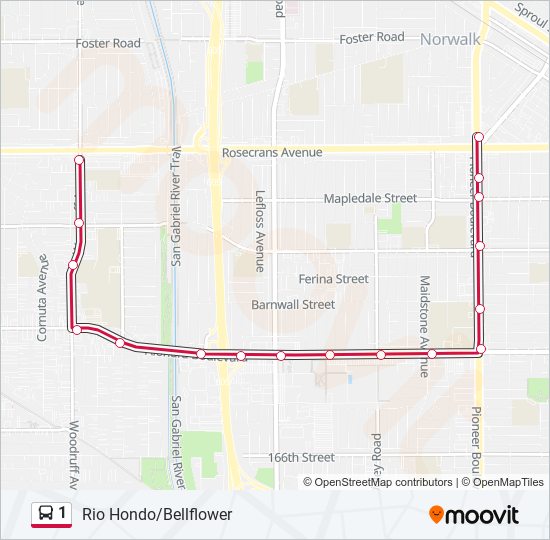 Ruta 1: horarios, paradas y mapas - Norwalk Town Square Only (Actualizado)