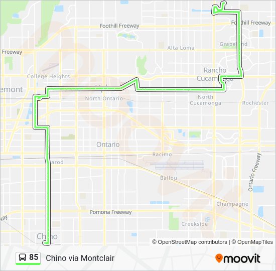 Ruta 85: horarios, paradas y mapas - Chino via Montclair (Actualizado)