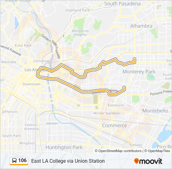 106 Route: Schedules, Stops & Maps - East LA College via Union Station ...