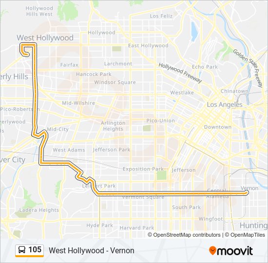 105 Route: Schedules, Stops & Maps - Vernon - Santa Fe (Updated)