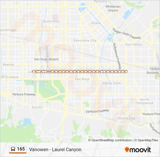 165 Route: Schedules, Stops & Maps - Vanowen - Laurel Canyon (Updated)