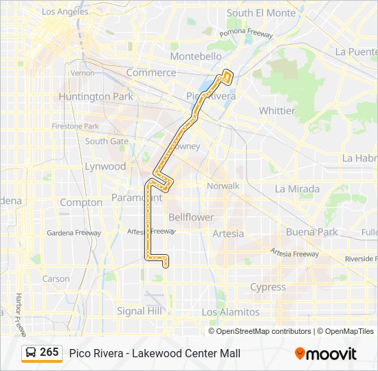 265 Route: Schedules, Stops & Maps - Pico Rivera (Updated)