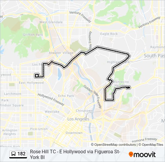 182 Route: Schedules, Stops & Maps - Vermont / Sunset Station (Updated)