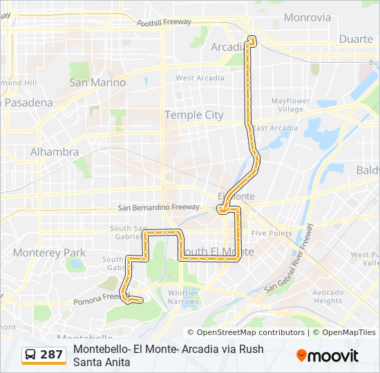 287 Route: Schedules, Stops & Maps - El Monte Sta. (Updated)