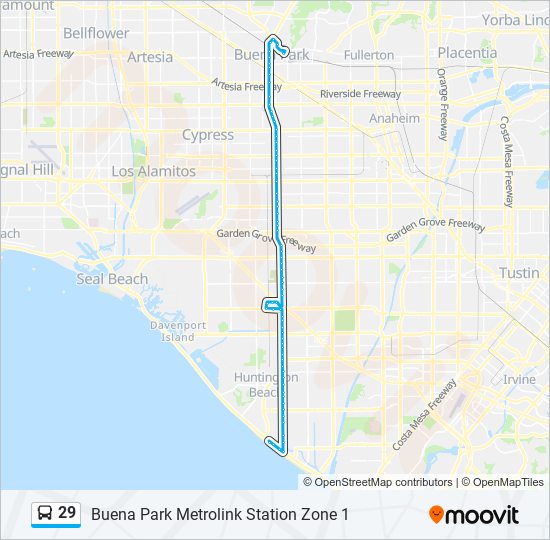29 Route: Schedules, Stops & Maps - Buena Park Metrolink Station Zone 1 ...