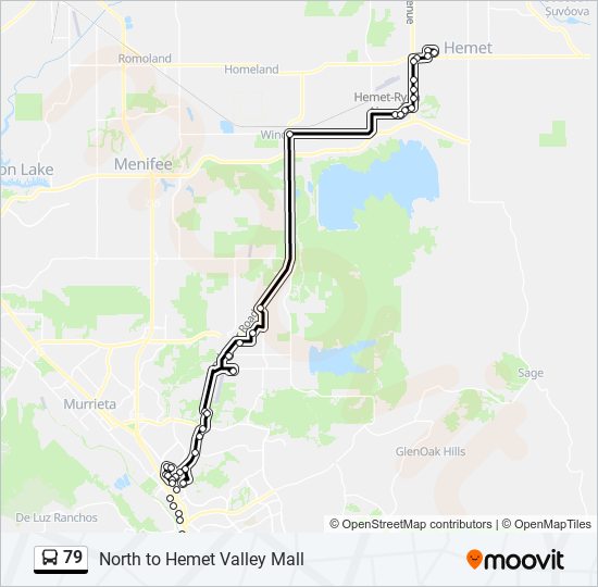 79 Route: Schedules, Stops & Maps - North to Hemet Valley Mall (Updated)