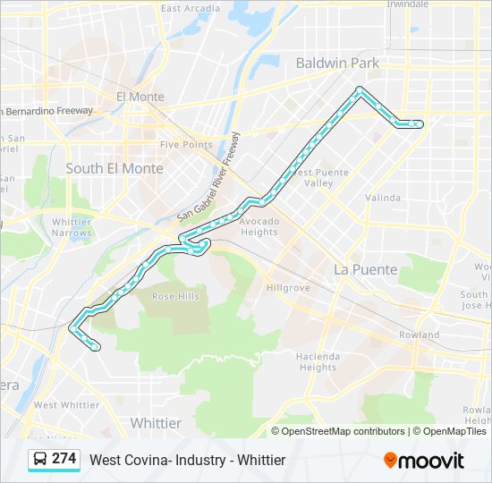 274 Route: Schedules, Stops & Maps - South: Whittier (Updated)