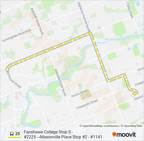 25 Route: Schedules, Stops & Maps - Fanshawe College Stop 5 - #2225‎→ ...
