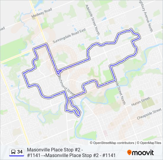 34 Route: Schedules, Stops & Maps - Masonville Place Stop #2 - #1141‎→ ...