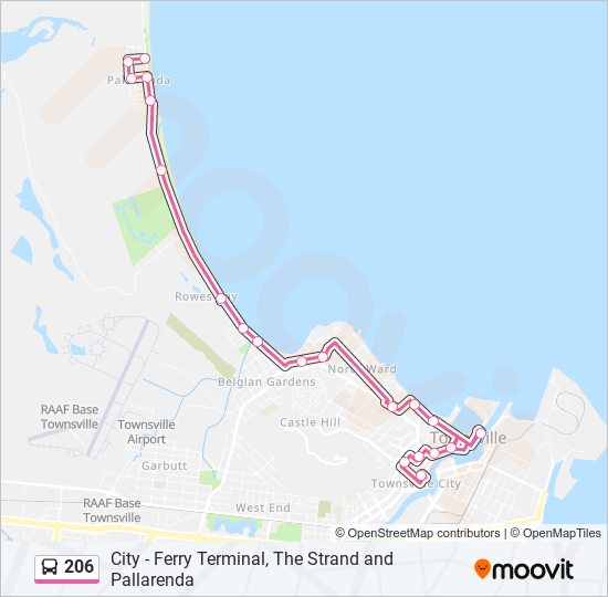 206 Route: Schedules, Stops & Maps - Cape Pallarenda (Updated)