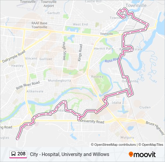 208 Route: Schedules, Stops & Maps - James Cook University (Updated)