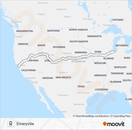 CALIFORNIA ZEPHYR Route: Schedules, Stops & Maps - Emeryville (Updated)