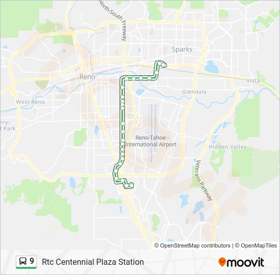 9 Route: Schedules, Stops & Maps - Rtc Centennial Plaza Station (Updated)