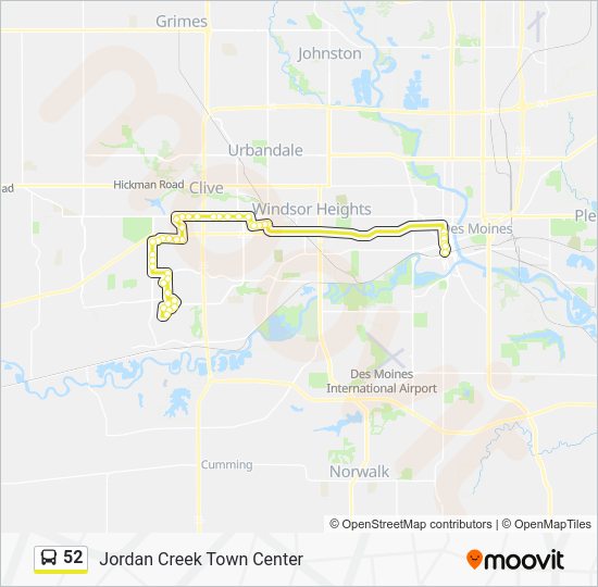 52 Route: Schedules, Stops & Maps - Jordan Creek Town Center (Updated)