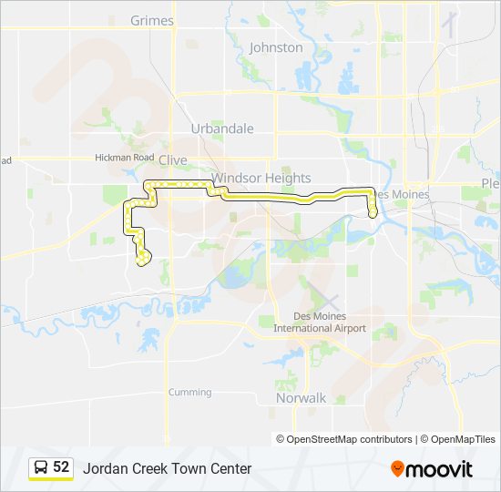 52 Route: Schedules, Stops & Maps - Jordan Creek Town Center (Updated)