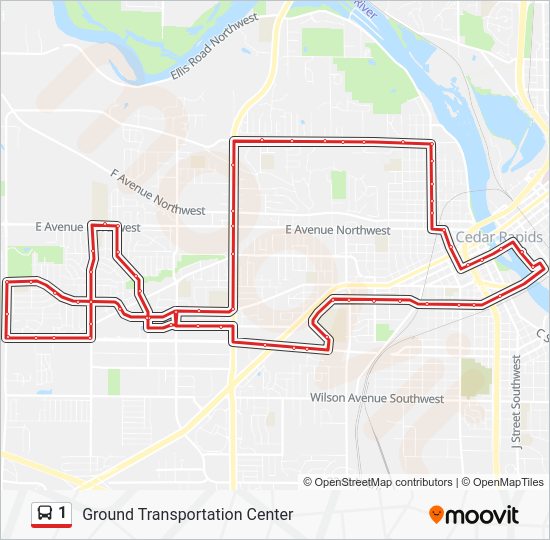 1 Route: Schedules, Stops & Maps - Ground Transportation Center (Updated)