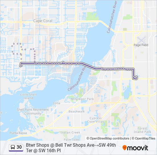 30 Route: Schedules, Stops & Maps - Btwr Shops @ Bell Twr Shops Ave‎→SW ...