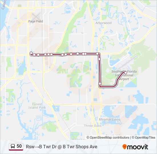 50 Route: Schedules, Stops & Maps - Rsw‎→B Twr Dr @ B Twr Shops Ave ...