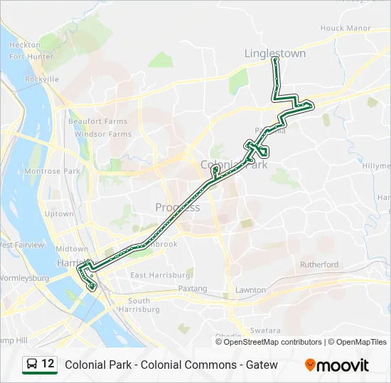 12 Route: Schedules, Stops & Maps - 12 Transfer Center (Updated)