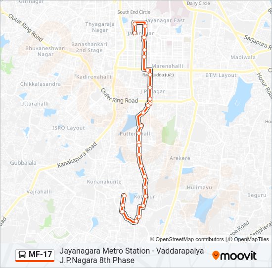 MF17 Route: Schedules, Stops & Maps - Jayanagara Metro Station (Updated)