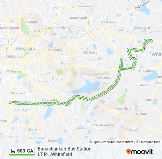500CA Route: Schedules, Stops & Maps - I.T.P.L.Whitefield (Updated)