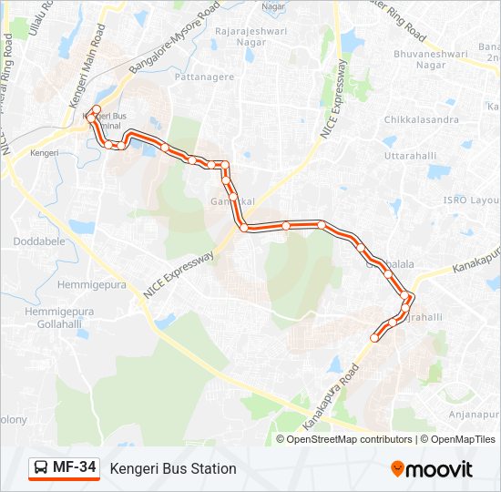 MF34 Route: Schedules, Stops & Maps - Kengeri Bus Station (Updated)