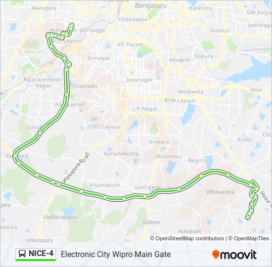 nice4 Route: Schedules, Stops & Maps - Electronic City Wipro Main Gate ...