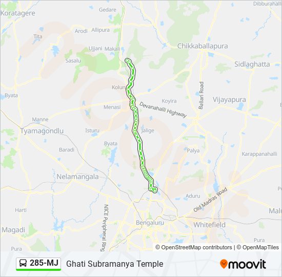 285mj Route: Schedules, Stops & Maps - Ghati Subramanya Temple (Updated)