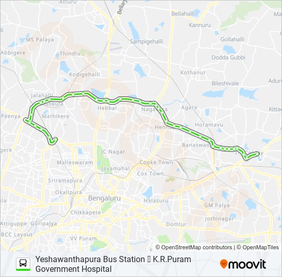 502c ybskrpgh Route: Schedules, Stops & Maps - K.R.Puram Government ...