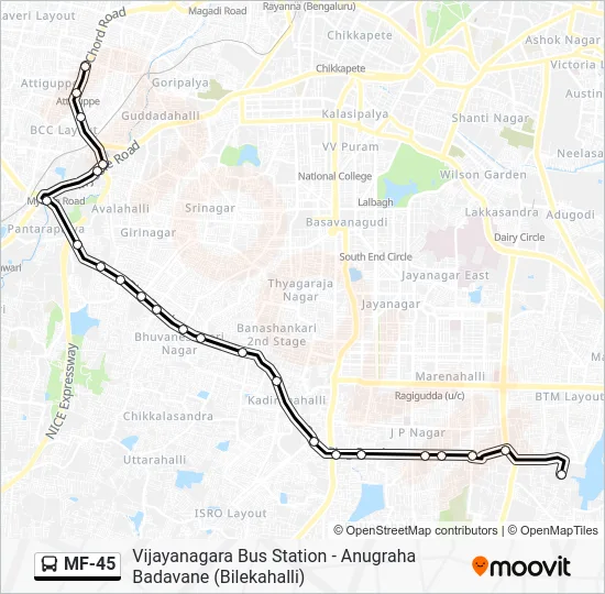 MF45 Route: Schedules, Stops & Maps - Vijayanagara Bus Station (Updated)